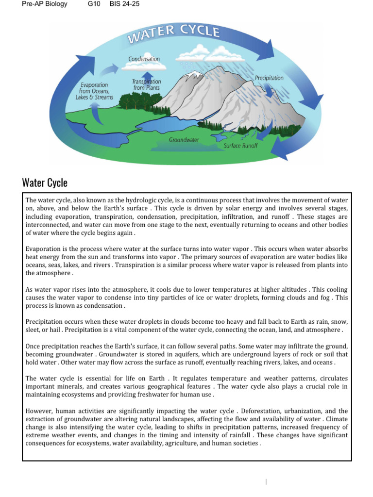 Water Cycle Independent Study Module | PDF | Water Cycle | Water
