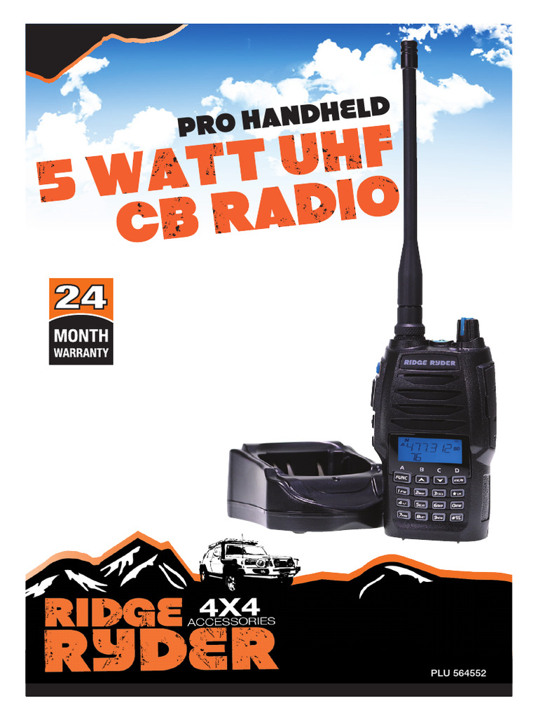 Ridge Ryder RR50A UHF CB Radio Guide | PDF | Electronics | Electricity