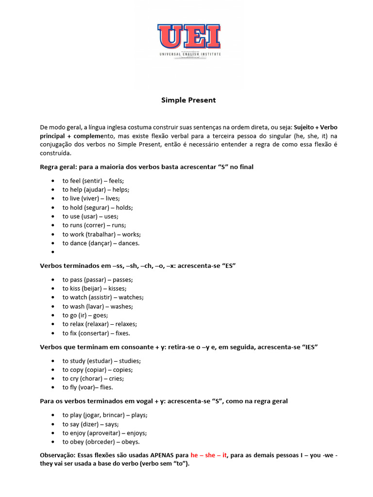 Simple Present and The Use of DO | PDF | Assunto (gramática) | Linguística