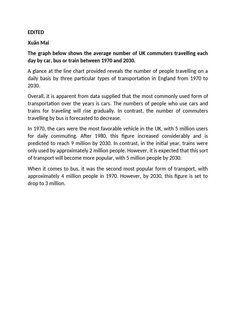 Commuters Travelling Each Day by 3 Types of Transpostation | PDF
