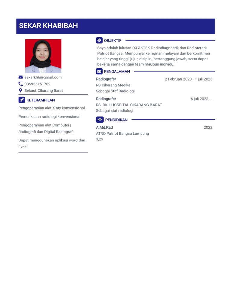 CV - Sekar Khabibah | PDF