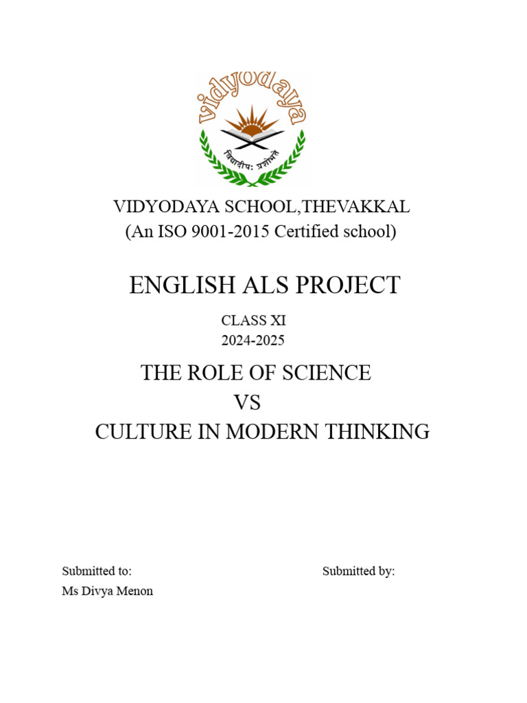 Science vs Culture in Modern Thinking | PDF | Science | Traditions
