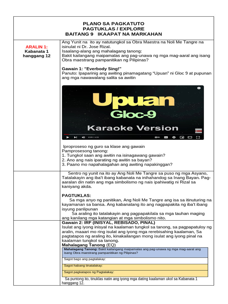 LP FILIPINO 9 (4TH QUARTER) | PDF