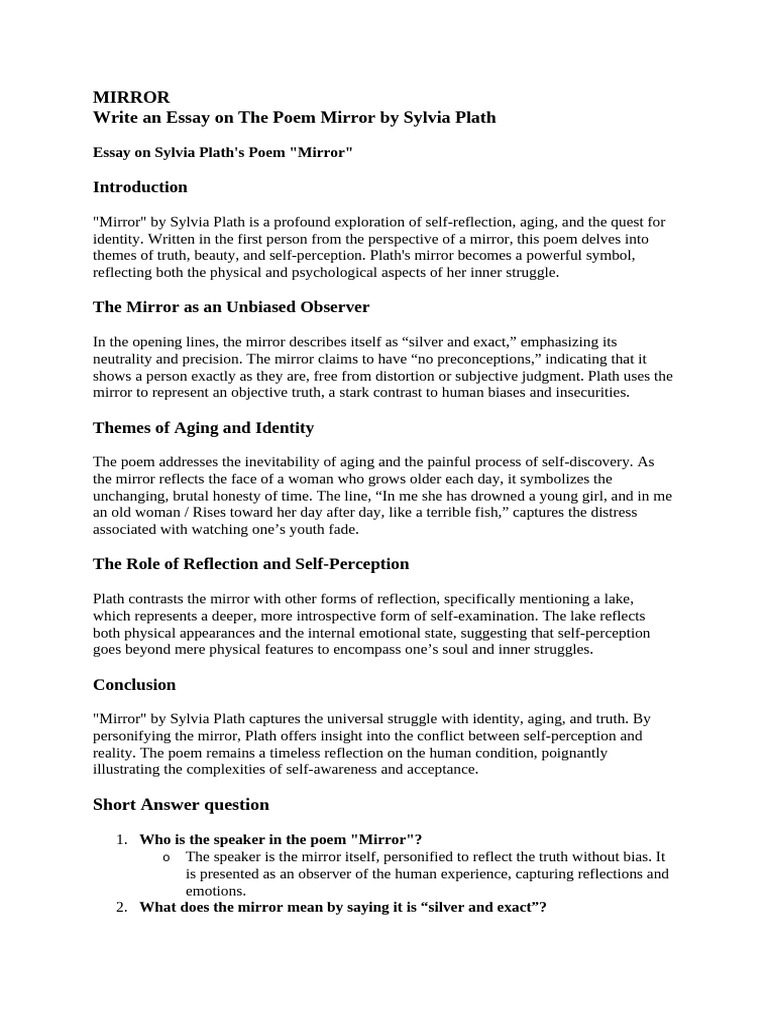 MIRROR NOTES | PDF | Mirror | Truth