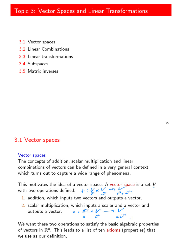 Topic 3 | PDF | Vector Space | Linear Map