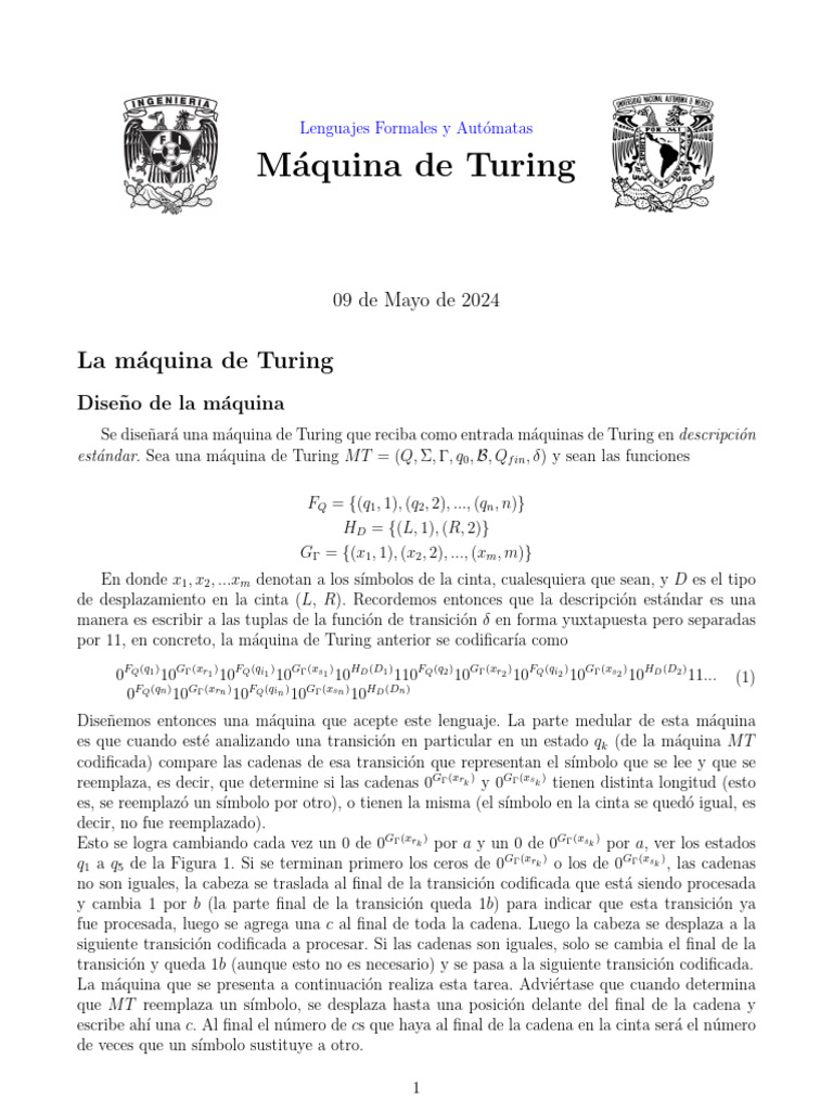 Máquina de Turing | PDF | Ciencias de la Computación | Informática teórica