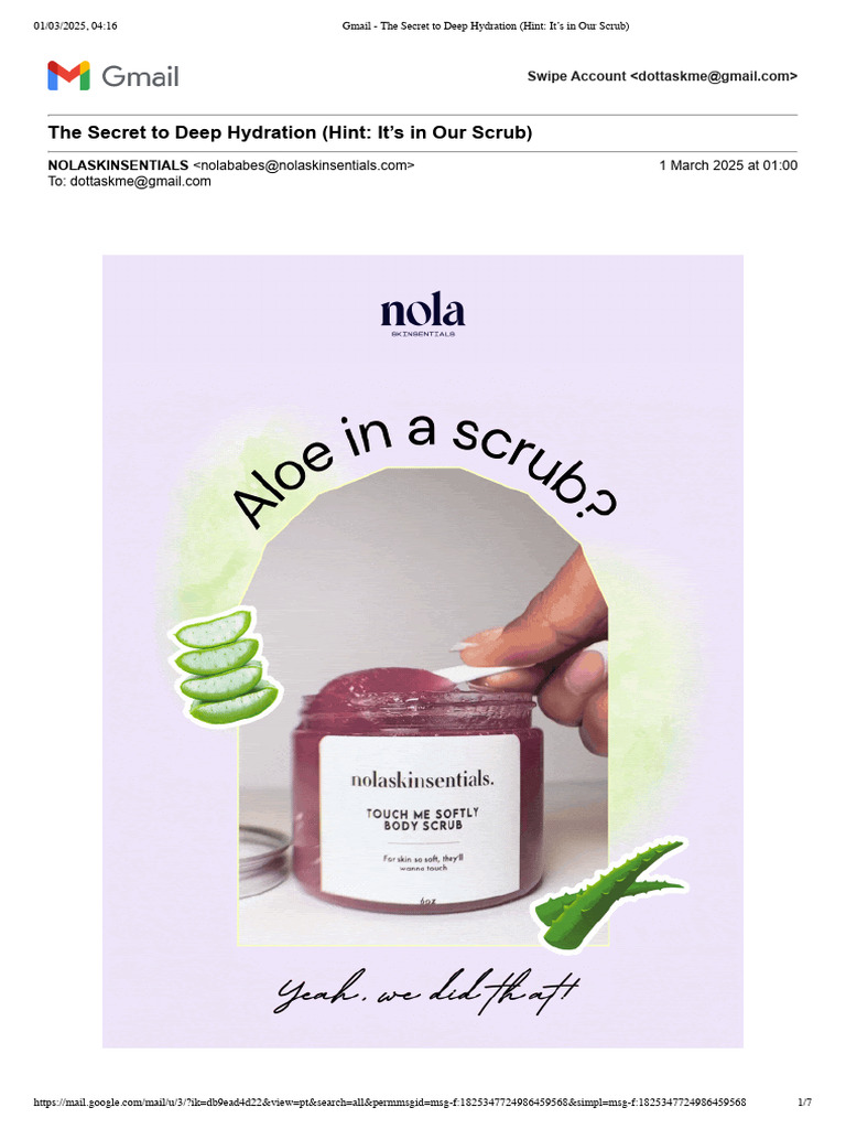The Secret To Deep Hydration (Hint - It's in Our Scrub) | PDF | Gmail ...