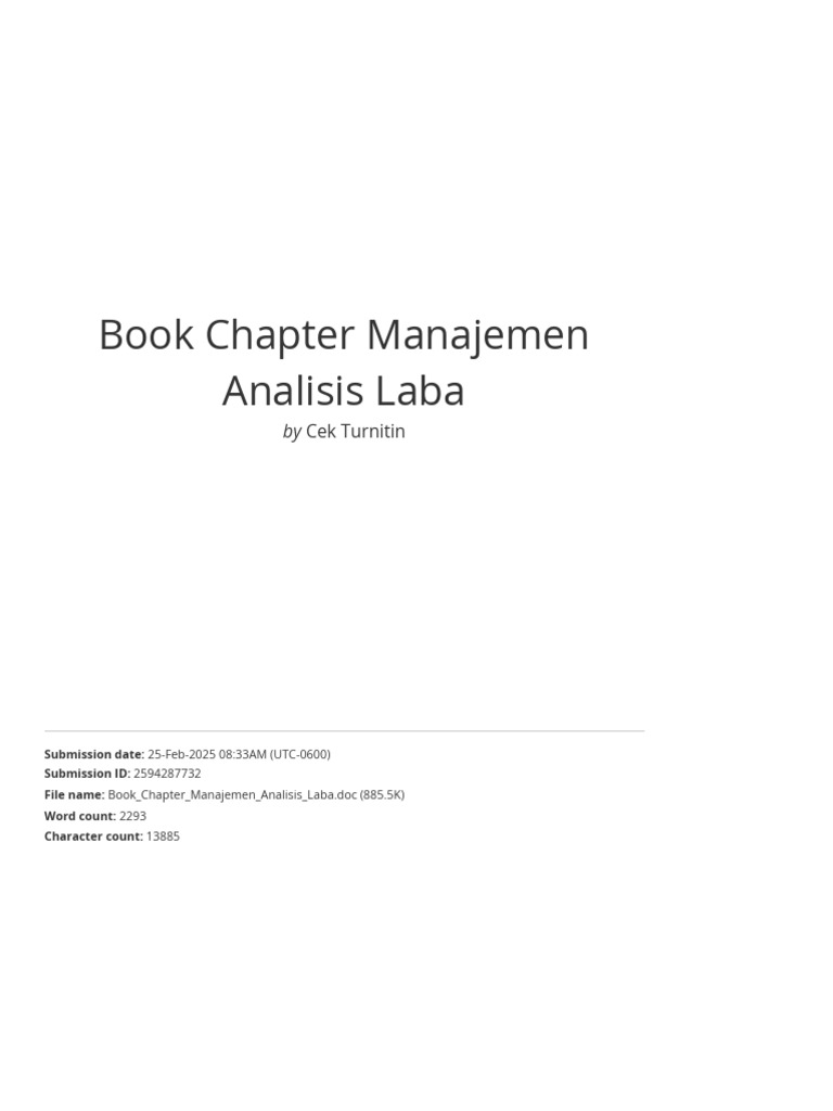 Book Chapter Manajemen Analisis Laba | PDF
