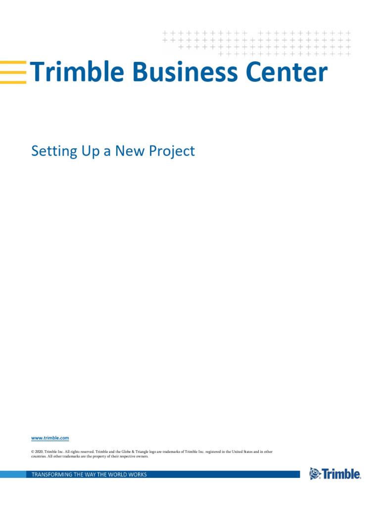 Trimble Business Center Project Setup Guide | PDF | Computer File ...