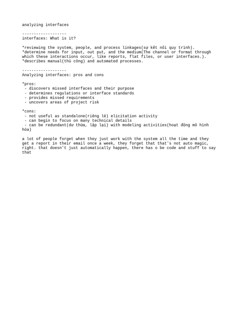Analyzing Interfaces | PDF