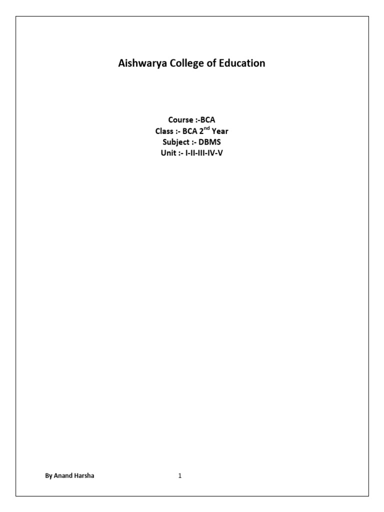 Comprehensive DBMS Course Guide | PDF | Databases | Pl/Sql