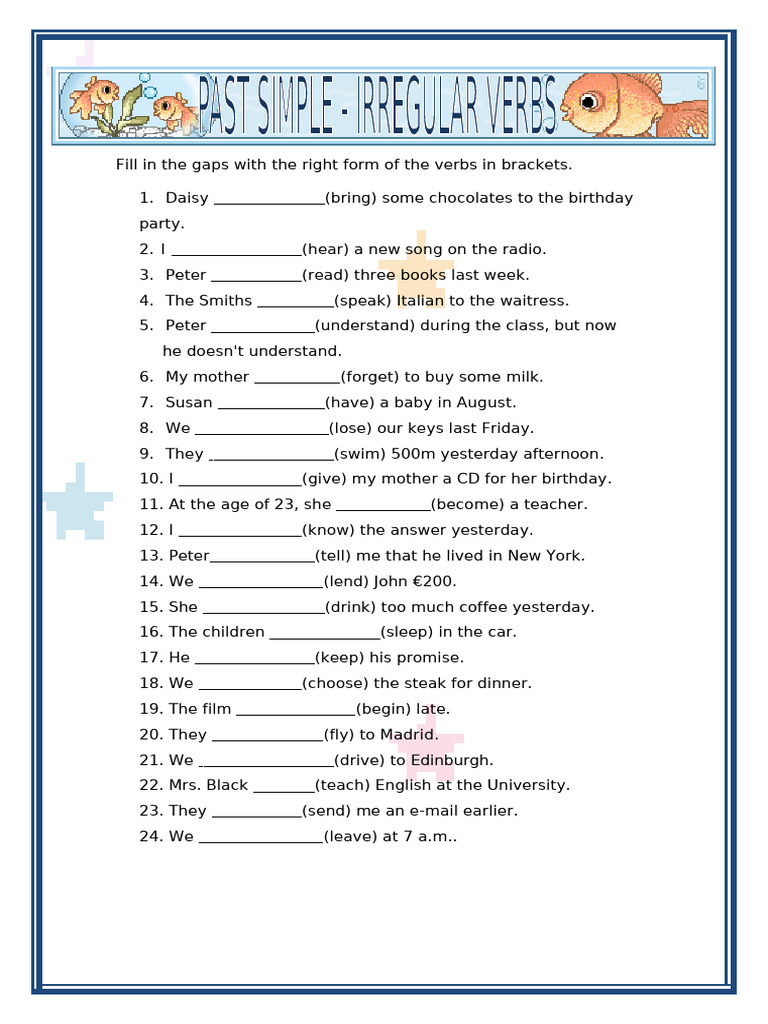 Past Simple Irregular Verbs Error Correction and Scaffolding Techniques ...