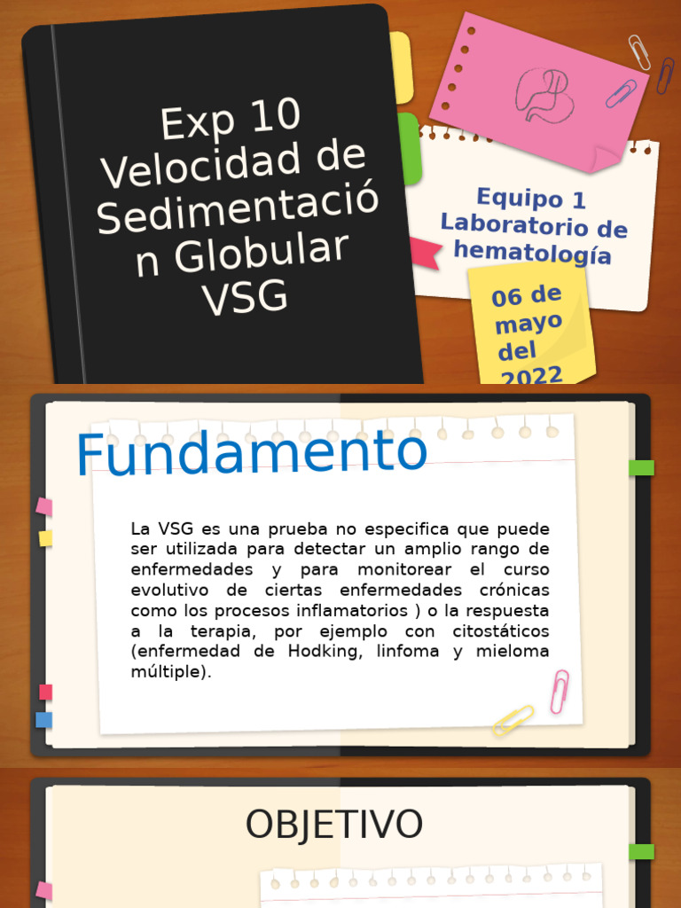 Exp 10 Velocidad de Sedimentació N Globular VSG: Equipo 1 Laboratorio ...
