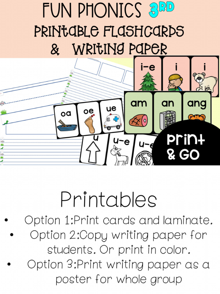 FUNPhonics3rdlevel3letterkeywordsoundflashcardsWritingpaper 1 | PDF