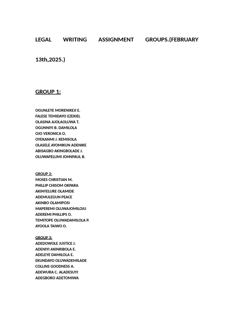 Legal Writing Group | PDF