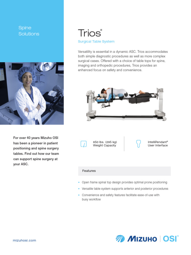 ASC Brochure Spine Tables | PDF | Vertebral Column | Clinical Medicine