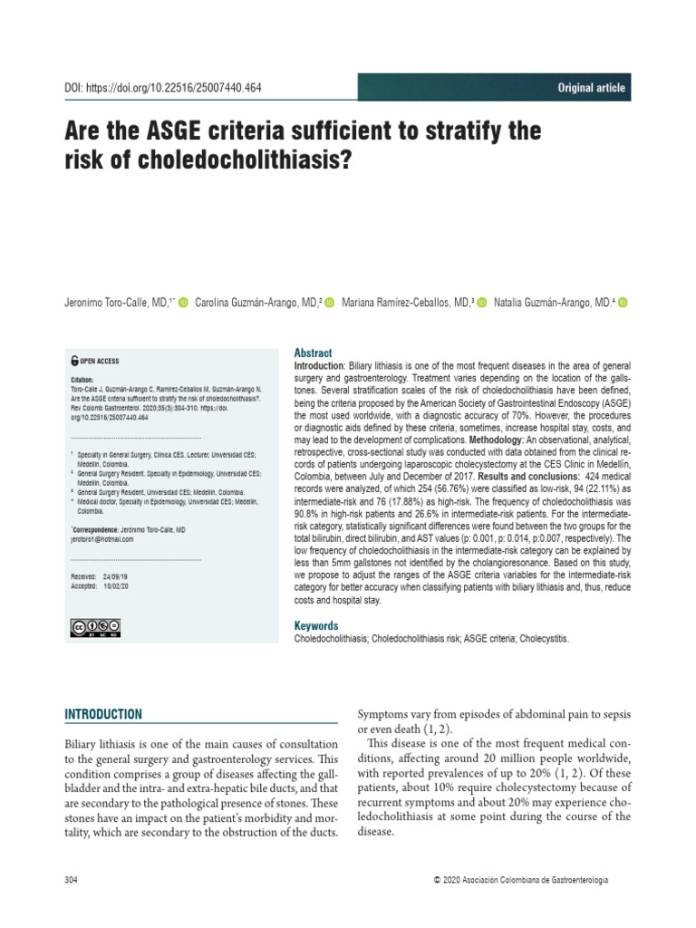 Gastroenterology Risk Criteria Analysis | PDF | Gastroenterology ...