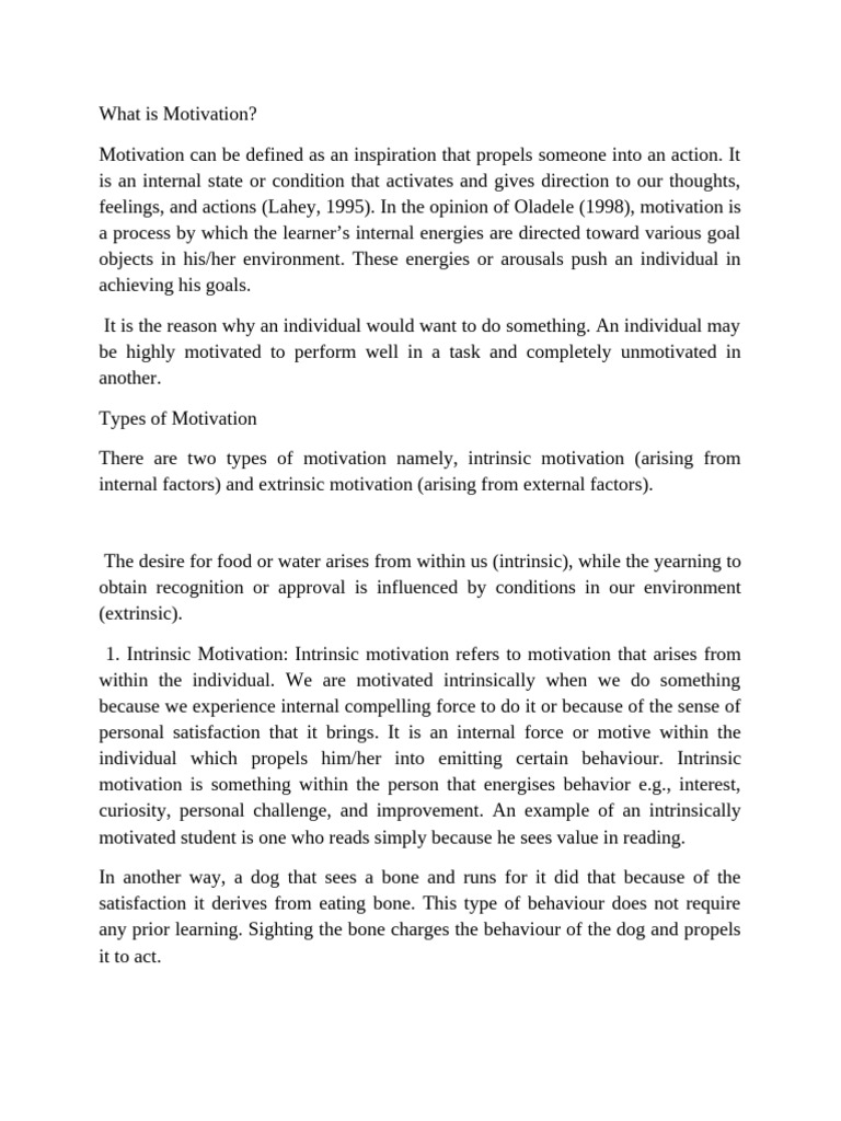 Motivation and Reinforcement Notes | PDF | Motivational | Motivation