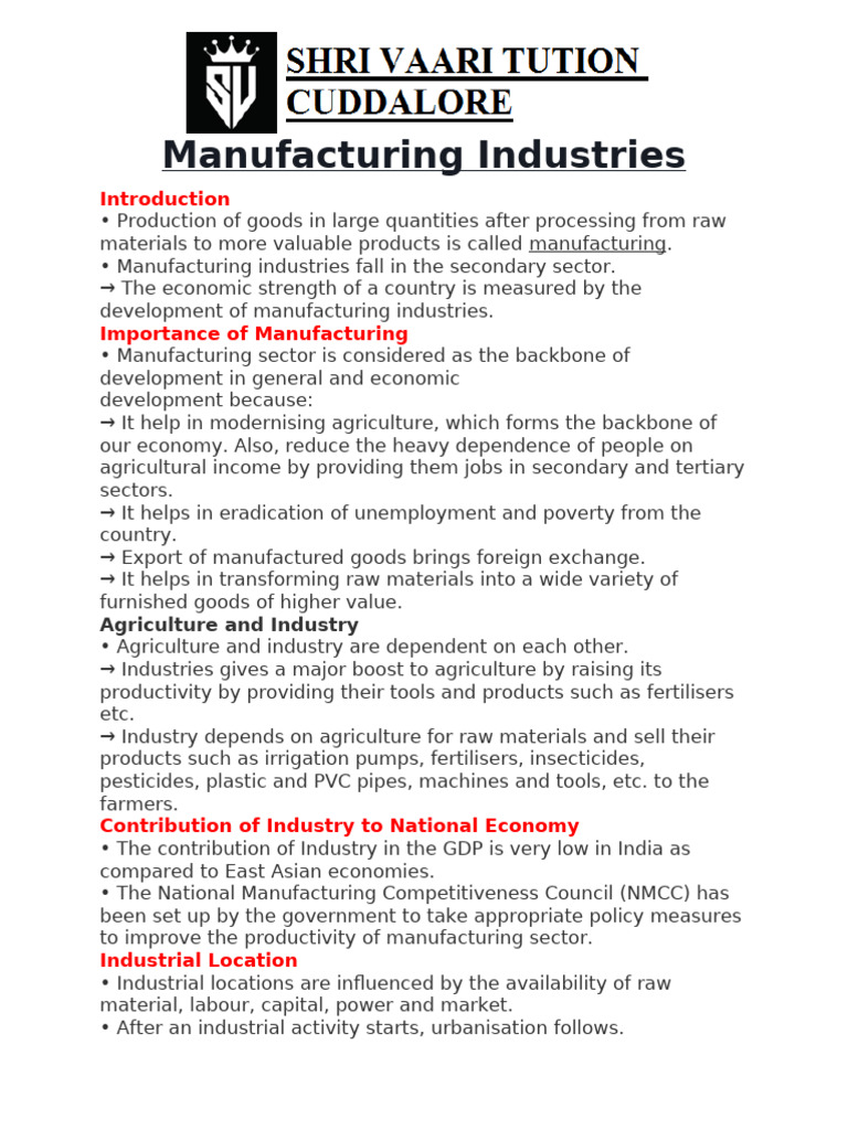 Manufacturing Industries | PDF | Pollution | Chemical Industry