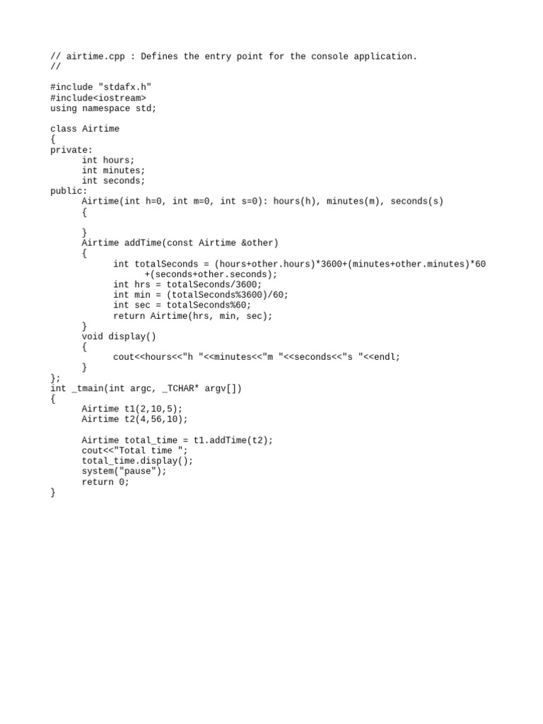 Add of Two Objects Without Operator Overloading | PDF