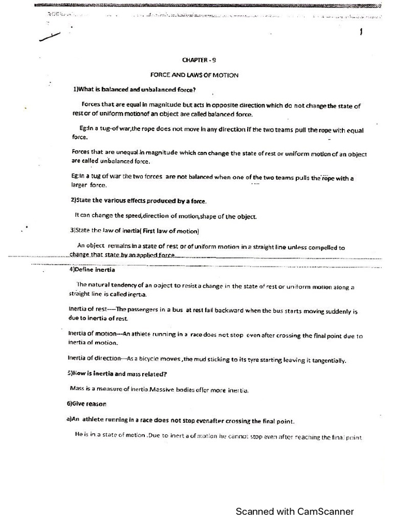 force and laws of motion | PDF