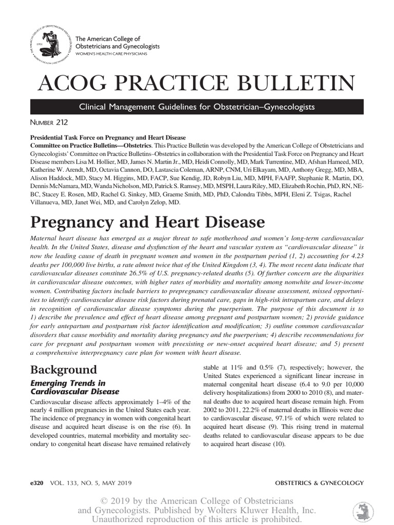 Acog Practice Bulletin No 212 Pregnancy And.40 | PDF | Maternal Death ...