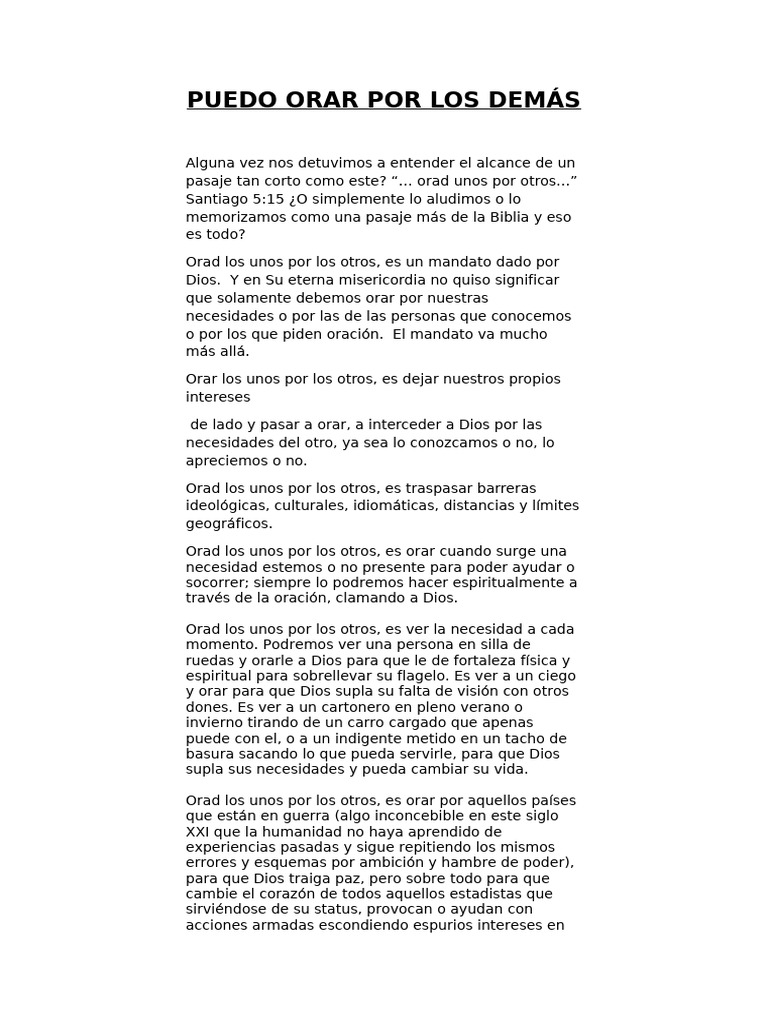 La Importancia de Orar por los Otros | PDF | Oración | Teología