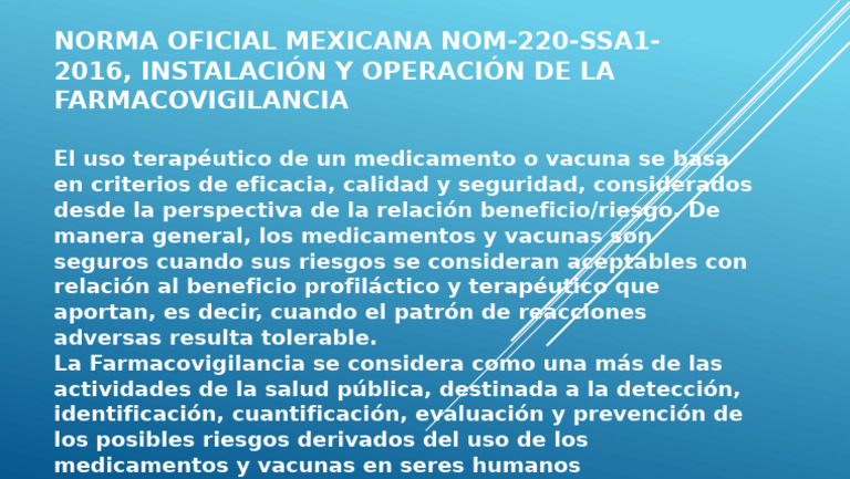 NORMA Oficial Mexicana NOM-220-SSA1-2016, Instalación y operación | PDF