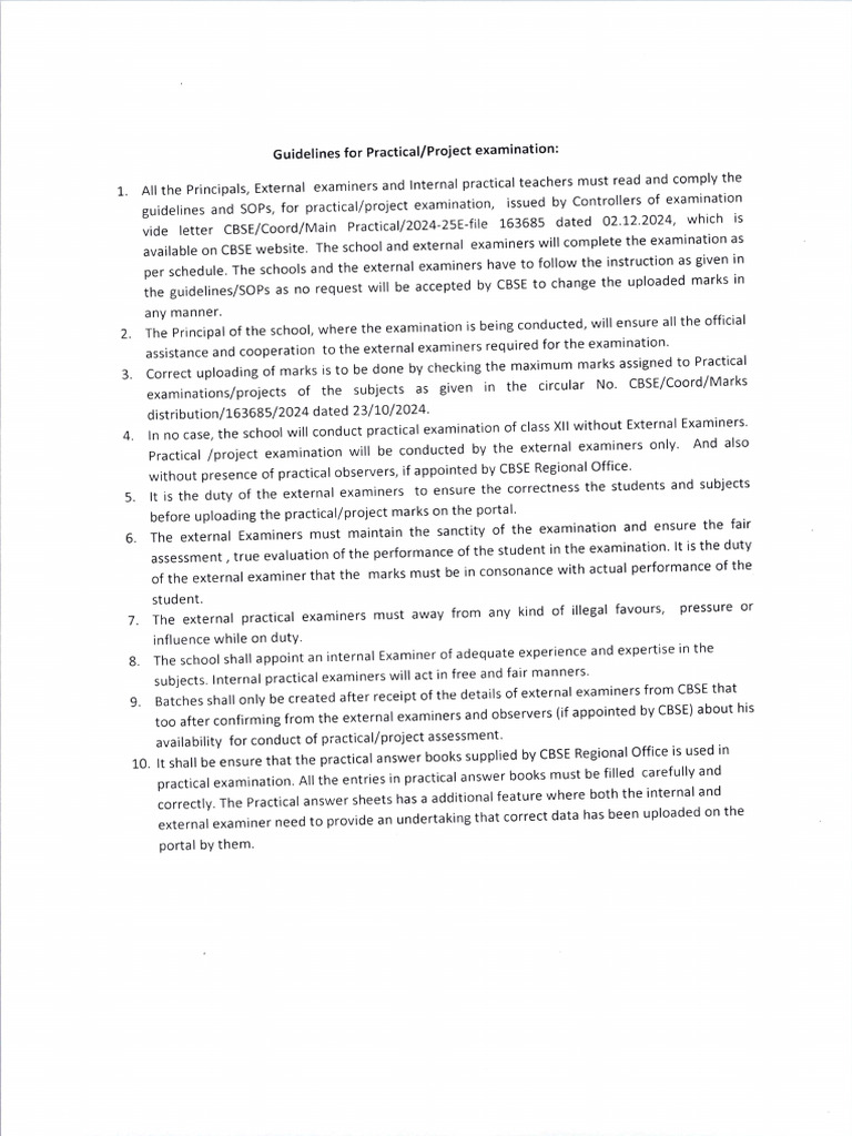 Guidlines For Practical Project Examination | PDF