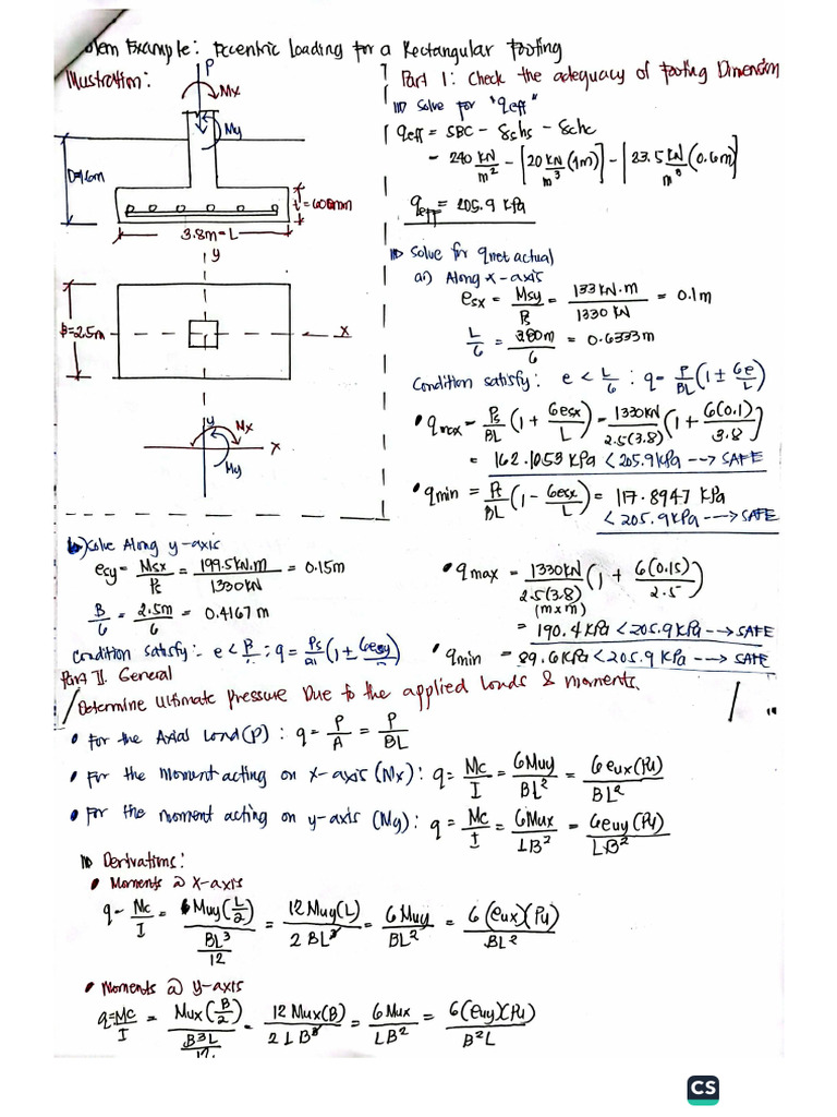 Eccentric Loading Example Problem - PC 5 | PDF