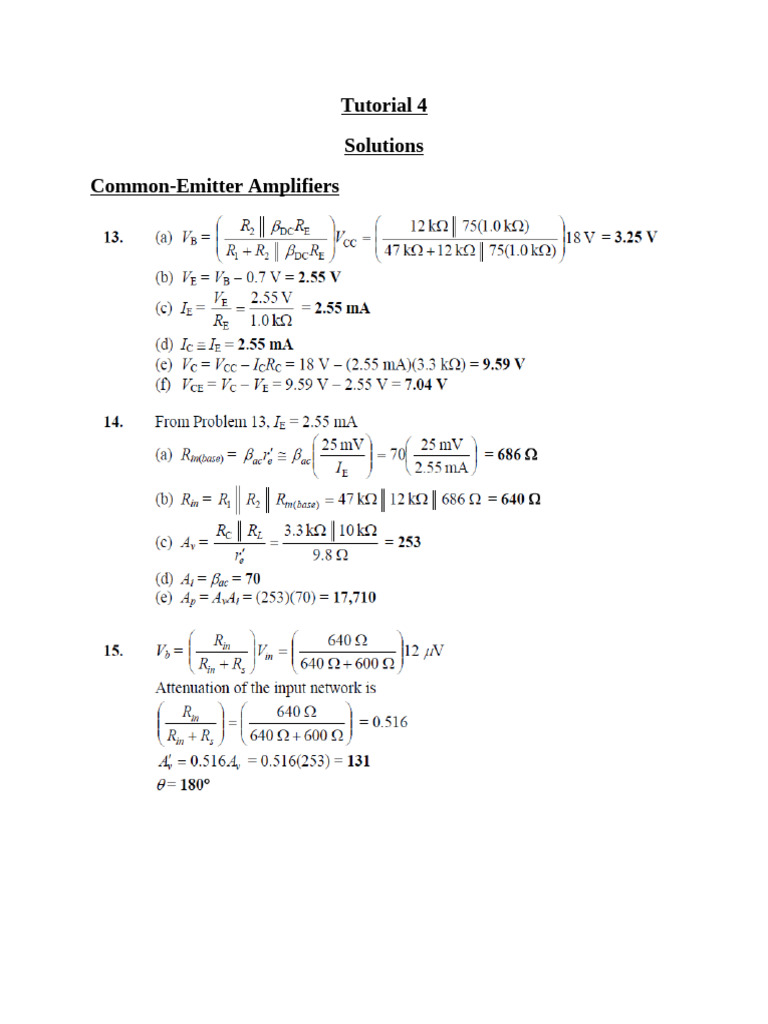 Tutorial5 Solutions | PDF