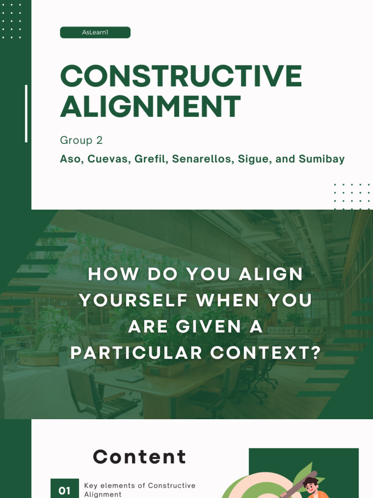 AsLearn1- Constructive Alignment (1) | PDF | Learning | Educational ...