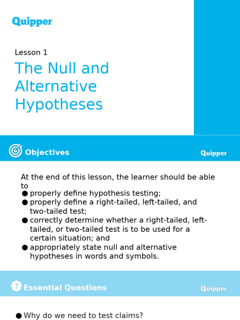 Null and Alternative Hypothesis Shortened | PDF | Hypothesis | Null Hypothesis