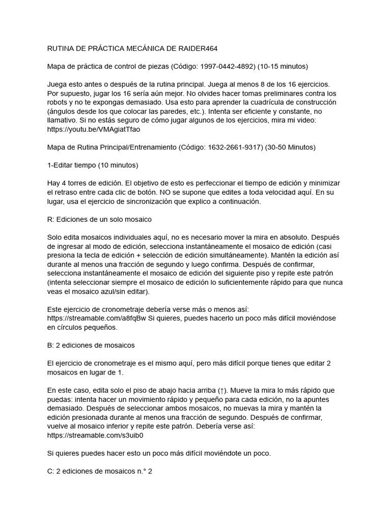 Rutina Raider 464 | PDF