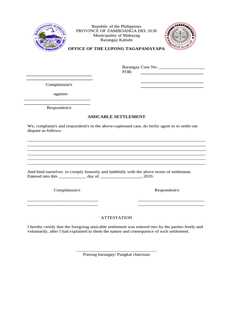 Kp Form No. 16 - Amicable Settlement | PDF