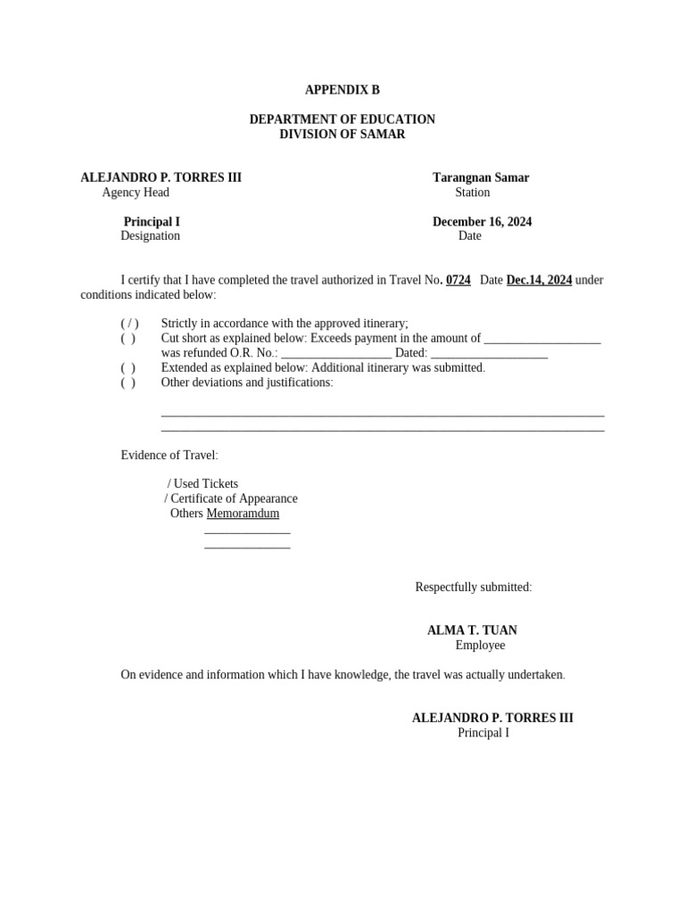Appendix B - Travel Form | PDF