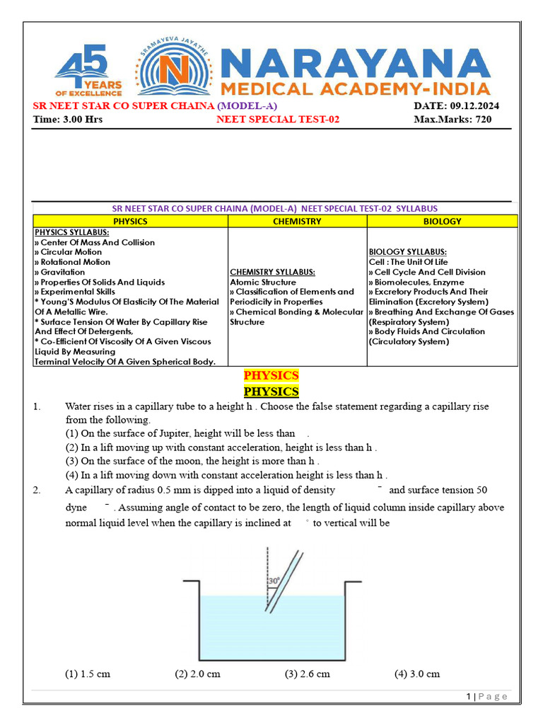 (Special Test-2) Sr Neet Star Super Chaina-revision-2_q.p Ex.dt. 09.12. ...