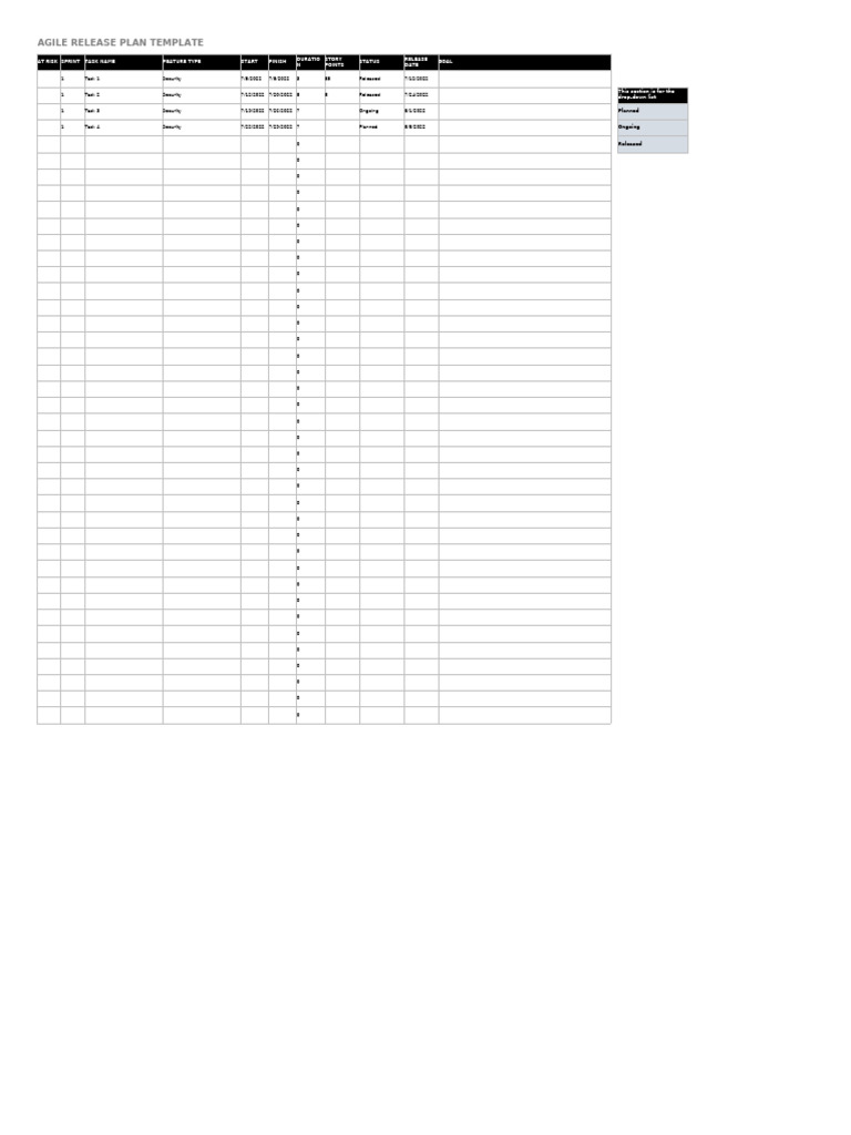 Agile Release Plan Template | PDF | Agile Software Development ...