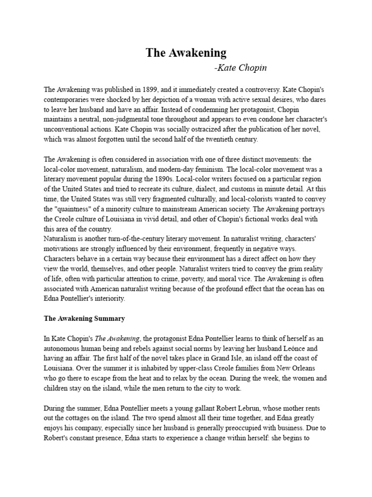 The Awakening | PDF | The Awakening (Chopin Novel)