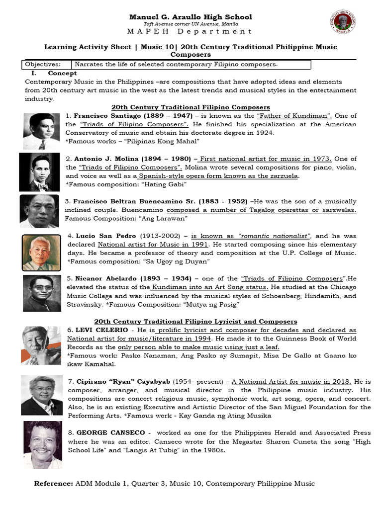 3Q-MUSIC-READING-MATERIAL-LESSON-1 | PDF | Musicology | Performing Arts