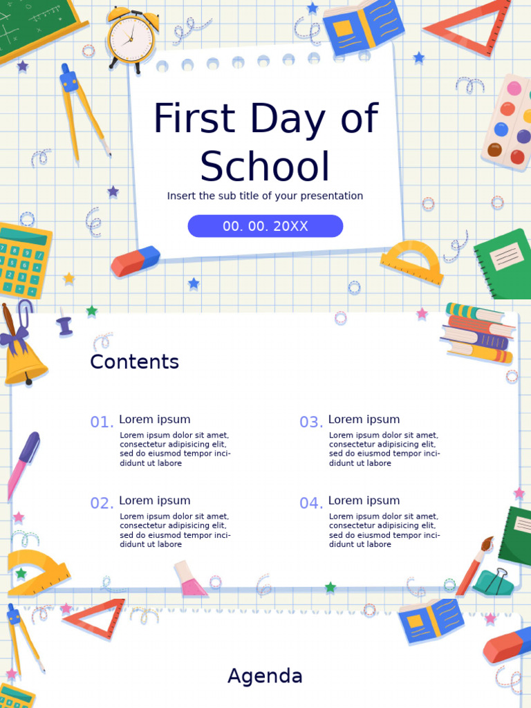 First Day of School Presentation Template | PDF