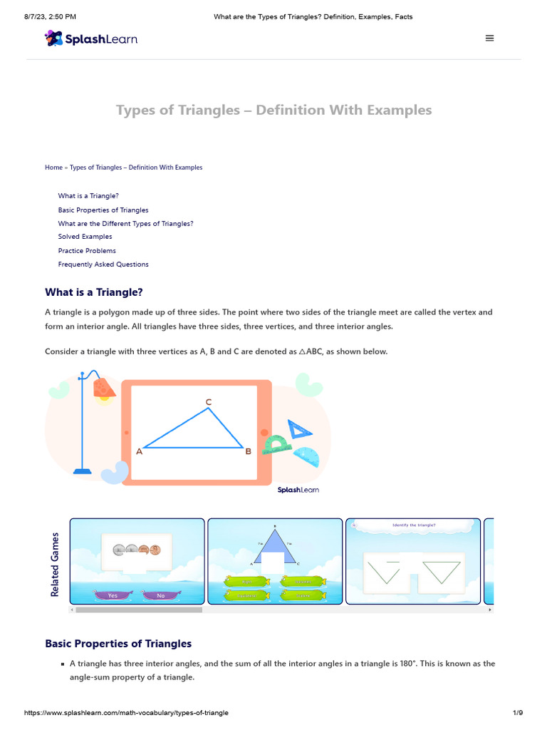 What Are The Types of Triangles - Definition, Examples, Facts | PDF ...