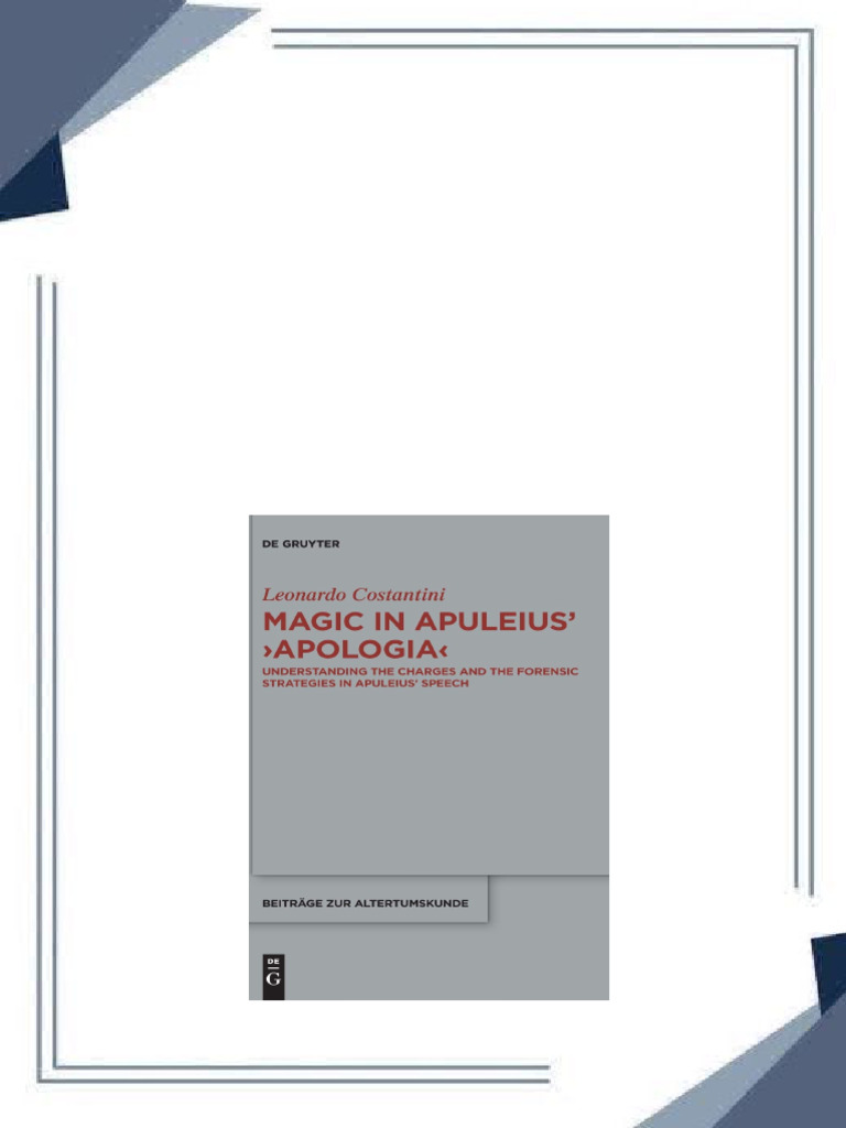 Magic in Apuleius Apologia 1st Edition Leonardo Costantini - The 2025 ebook edition is available ...