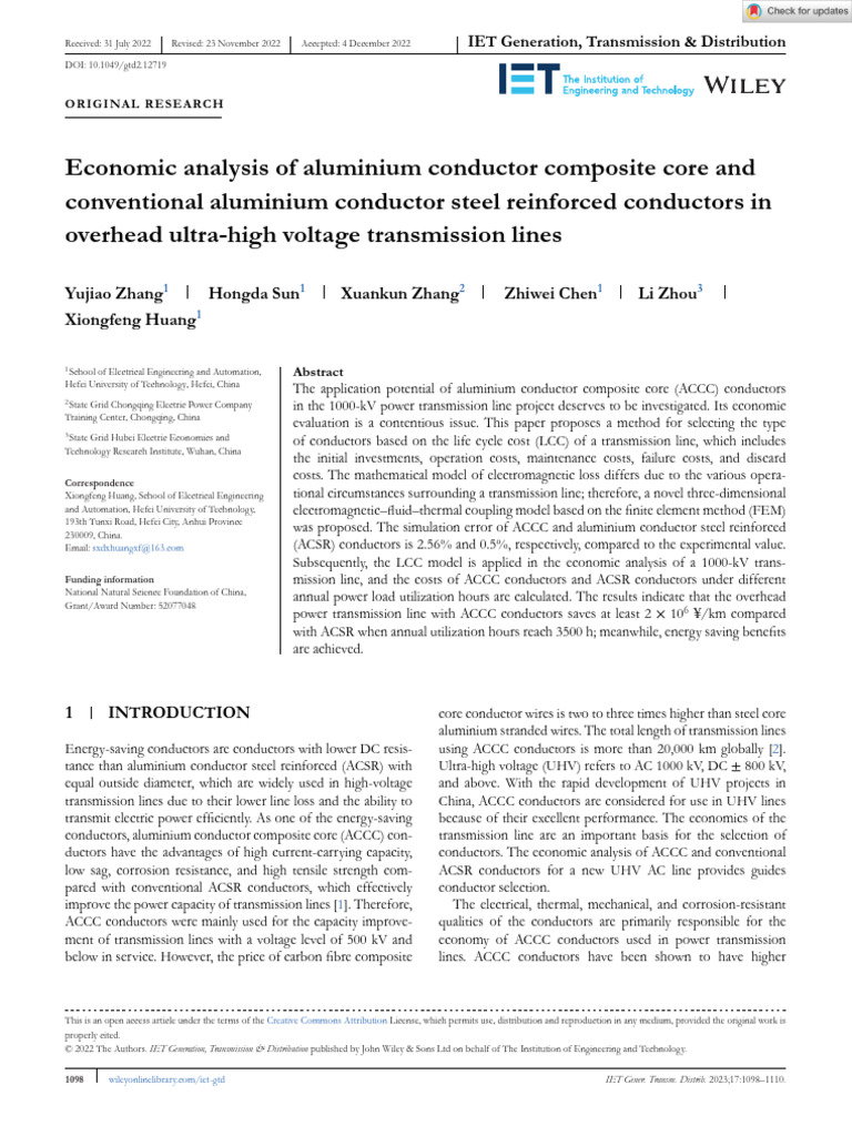 Iet Generation Trans Dist 2022 Zhang Economic Analysis Of