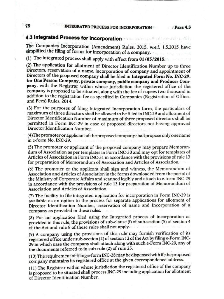 Incorporation of Company Process and Certificate of Incorporation | PDF