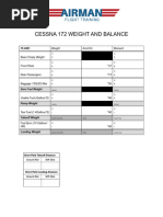 Cessna 172 SP Weight & Balance Guide | PDF | Aircraft | Aviation