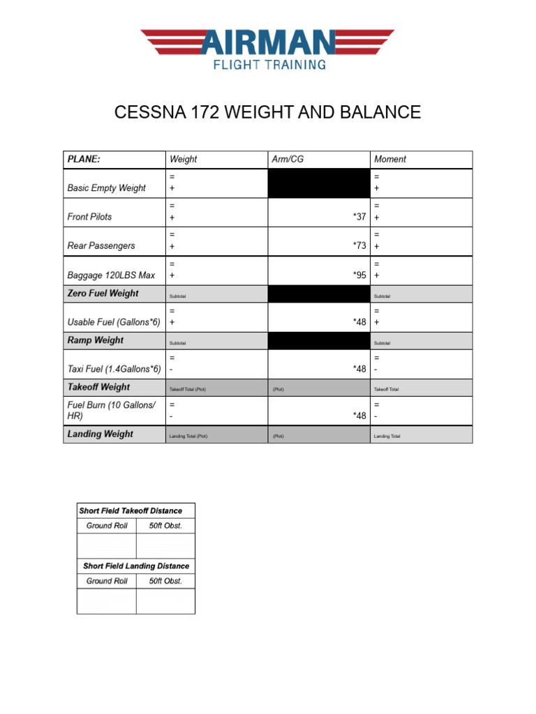 Airman Weight and Balance | PDF | Aerospace | Aerospace Engineering