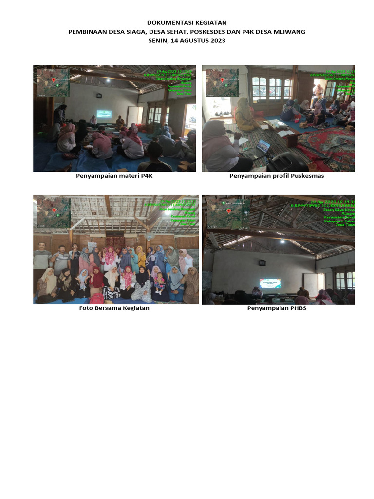 Dokumentasi Kegiatan Desi Desa Sehat P4K 2023 | PDF