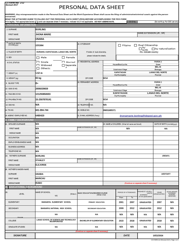 JHONA 2024 Revised PDS Final | PDF | Government | Justice