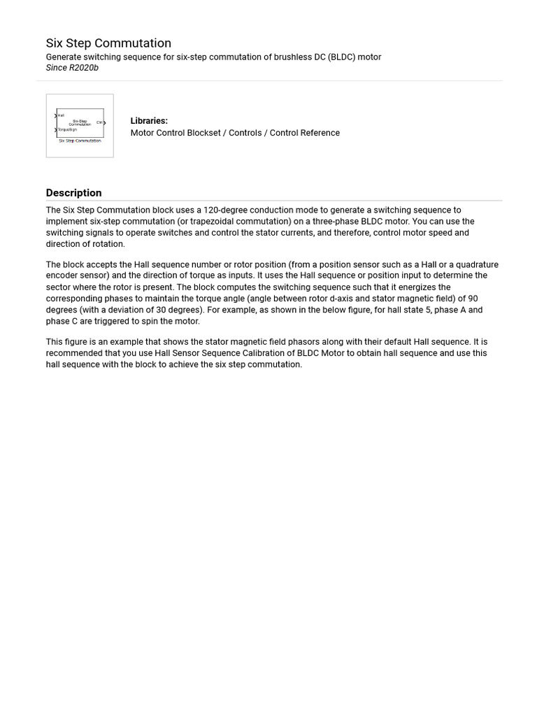 Six Step Commutation - Generate Switching Sequence For Six-Step ...